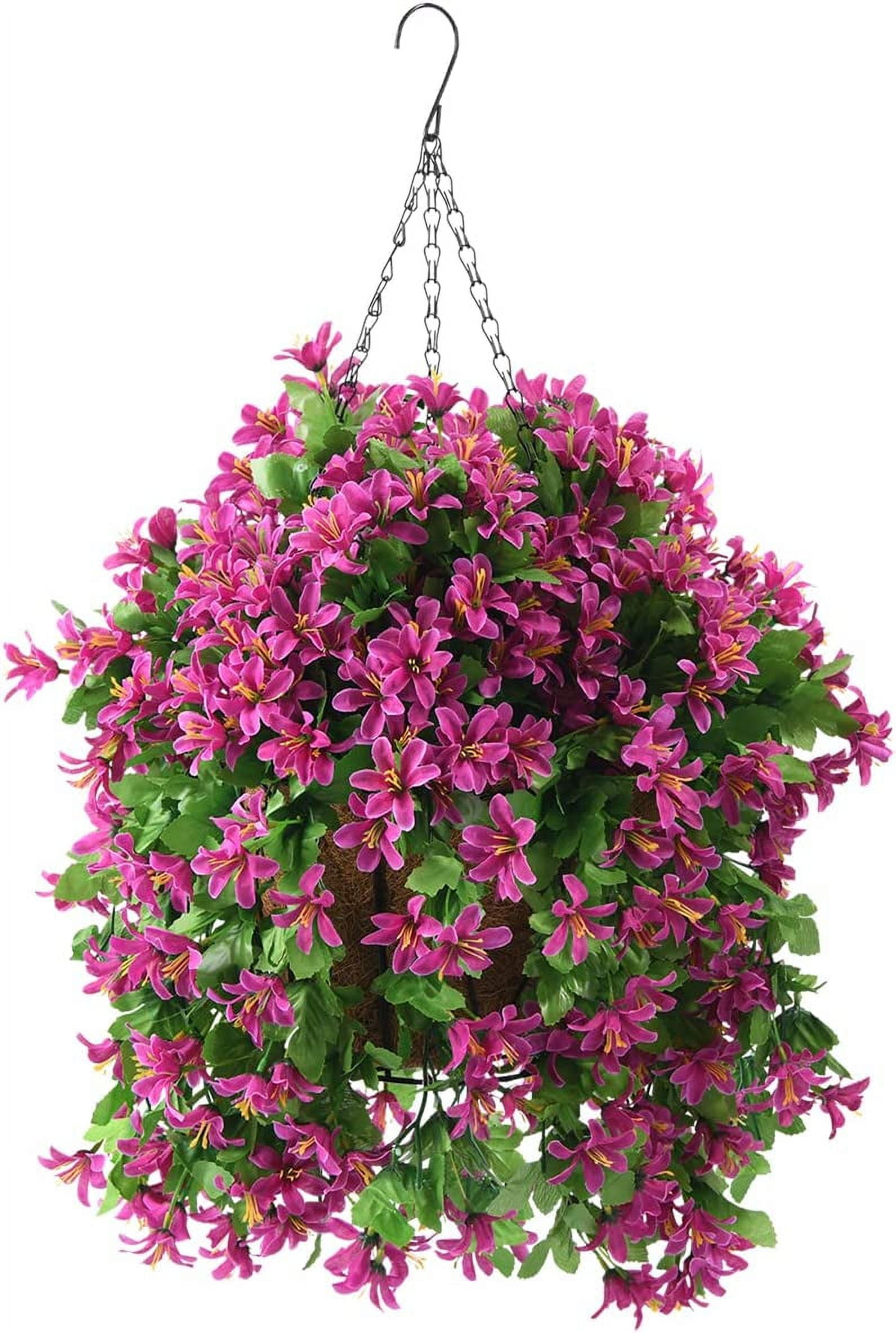Artificial Hanging Flowers in Basket for Spring Summer Outdoor Porch ...