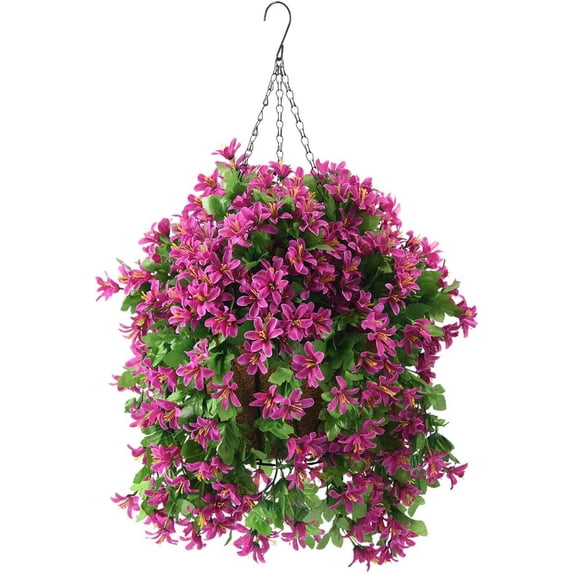 Artificial Hanging Flowers in Basket for Spring Summer Outdoor Porch ...