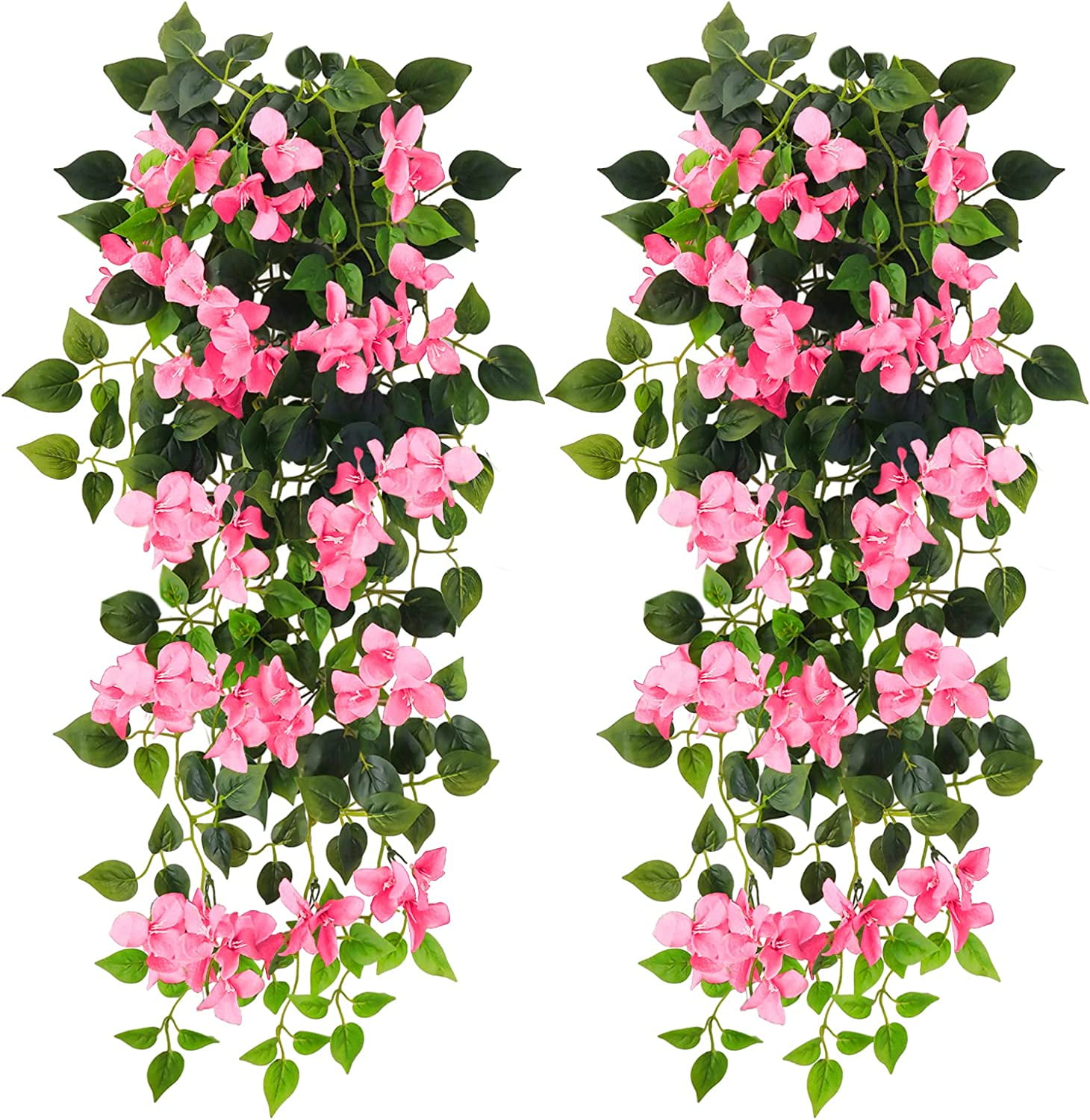 Artificial Hanging Flowers Bougainvillea, UV Resistant Fake Plastic ...