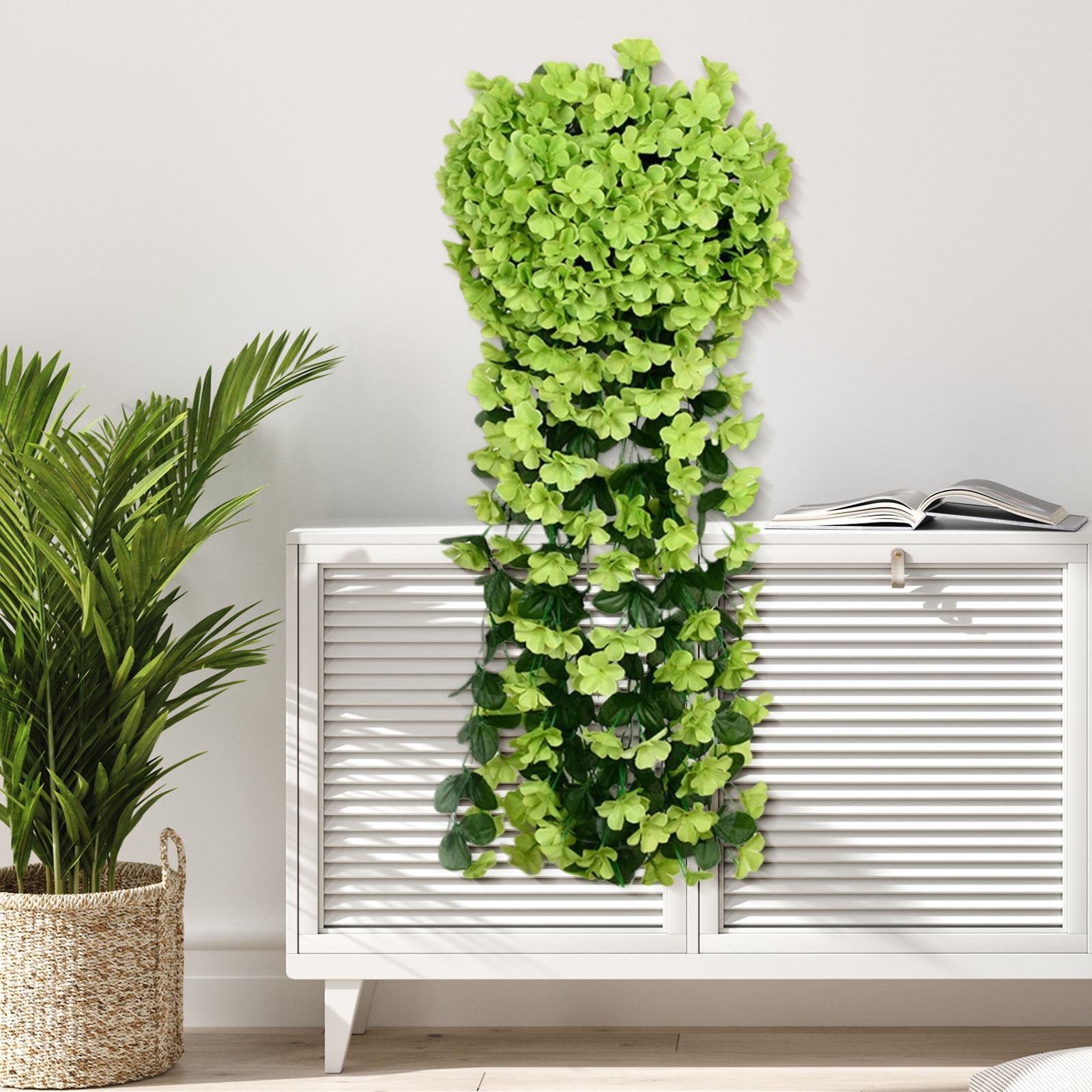 Artificial Hanging Flowers, Fake Hanging Plants Violet Vines UV ...