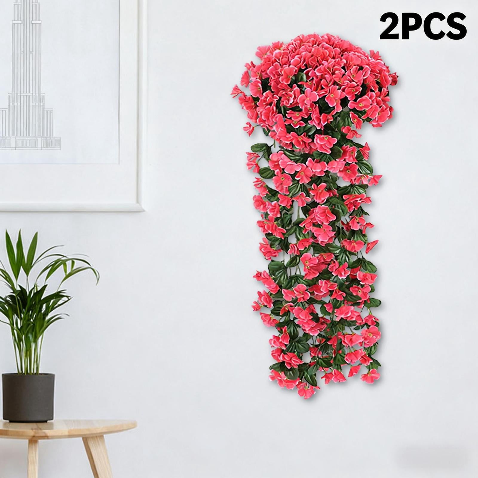 Artificial Hanging Flowers for Outdoor Violet Fake Hanging Plants Silk ...