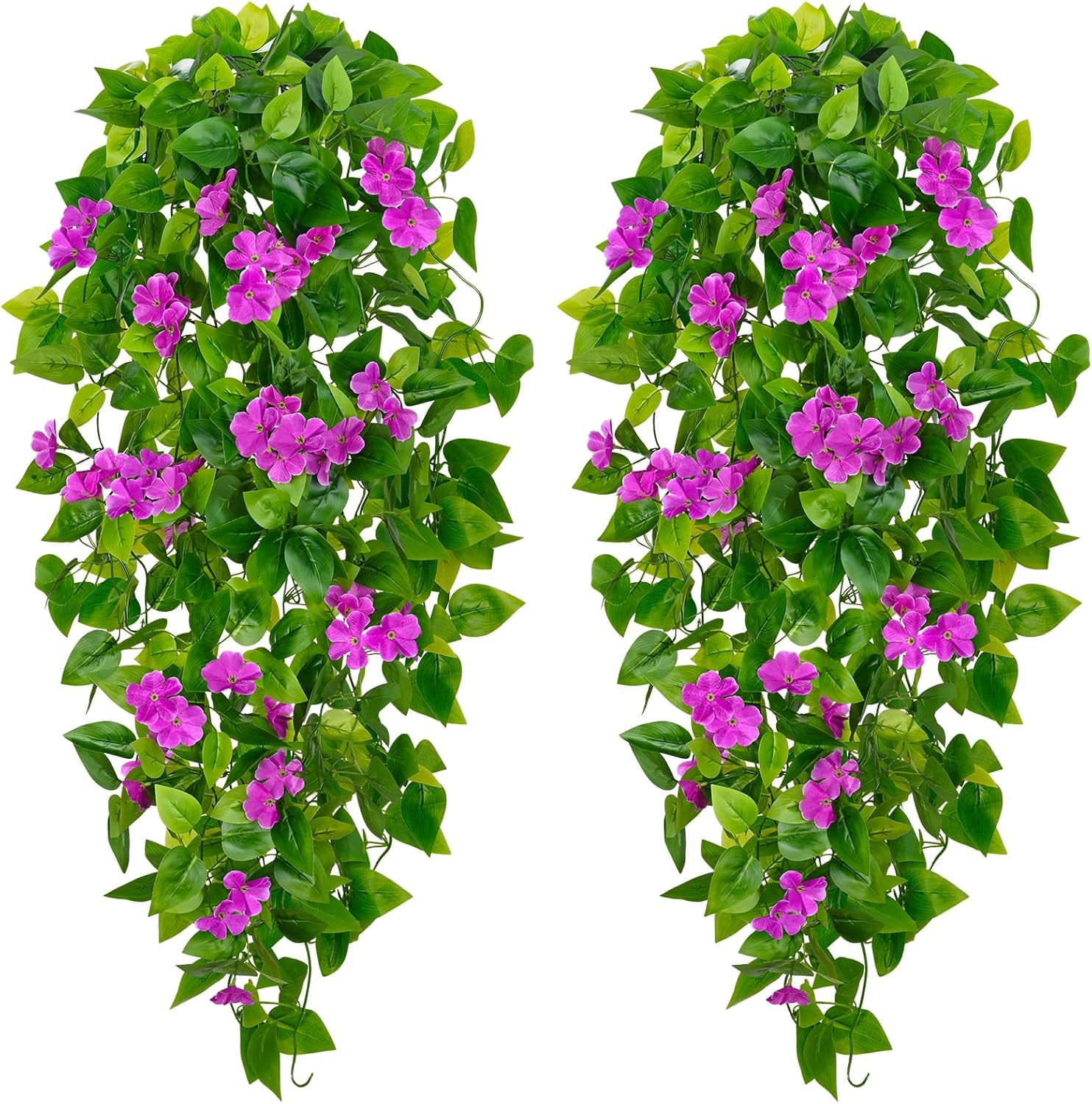 Artificial Hanging Flowers for Outdoors, 2pcs Fake Hanging Plants ...