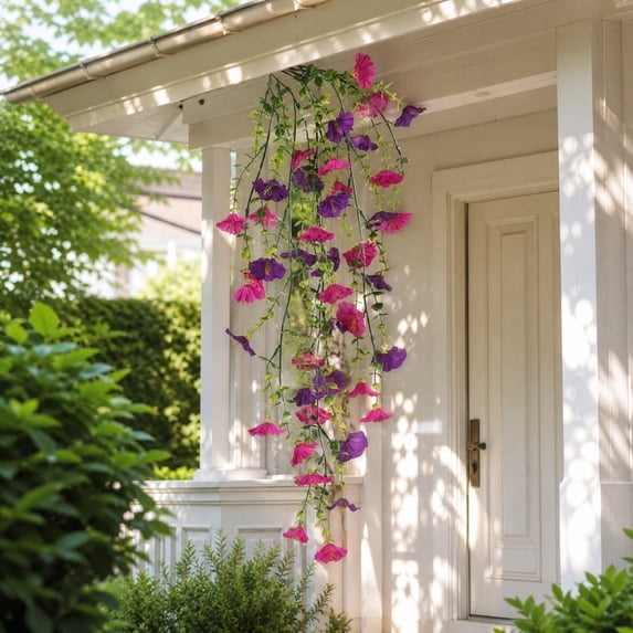 Artificial Hanging Flowers for Outdoors Morning Glory Artificial ...