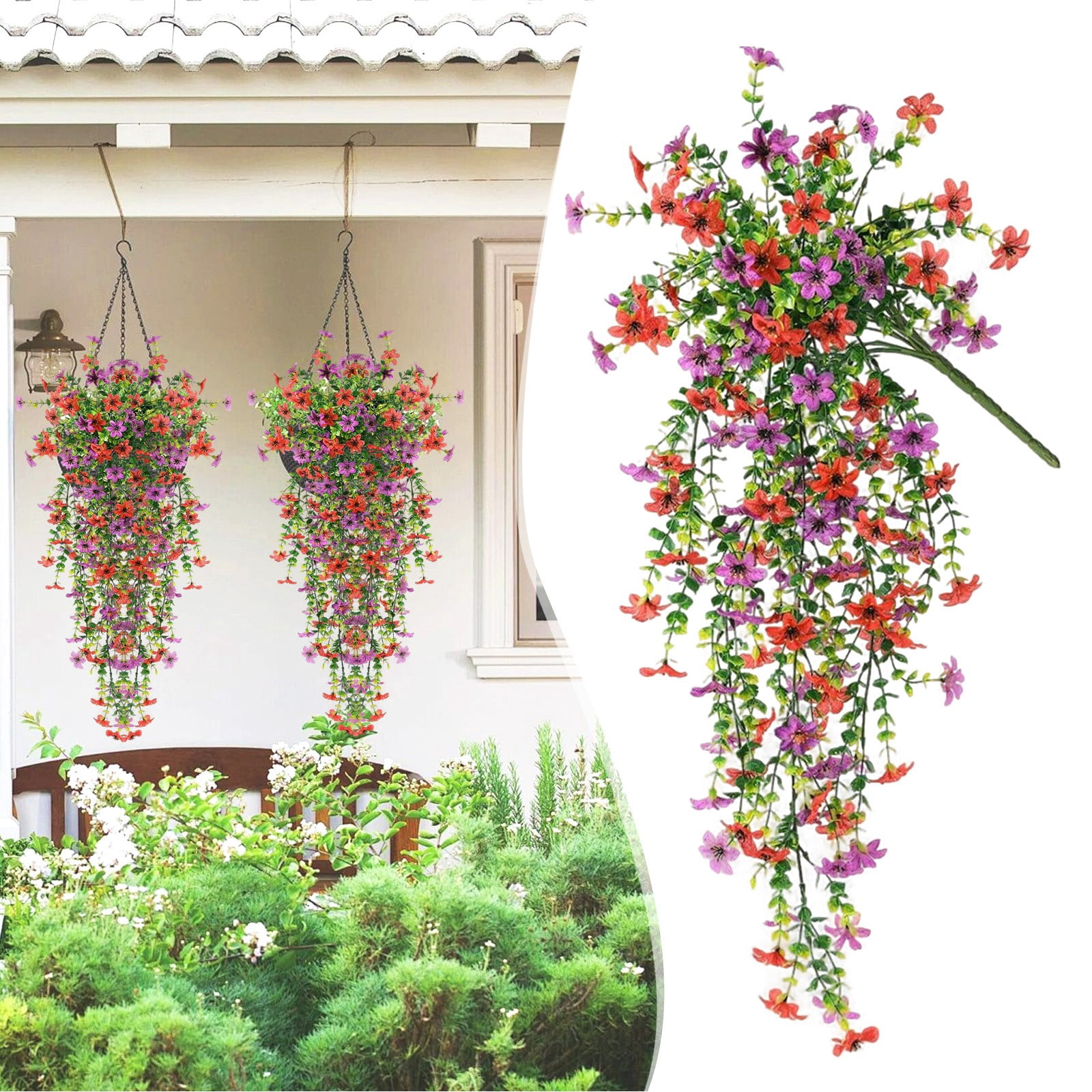 Artificial Hanging Flowers Plants for Outdoor Spring Decoration,1 PCS ...
