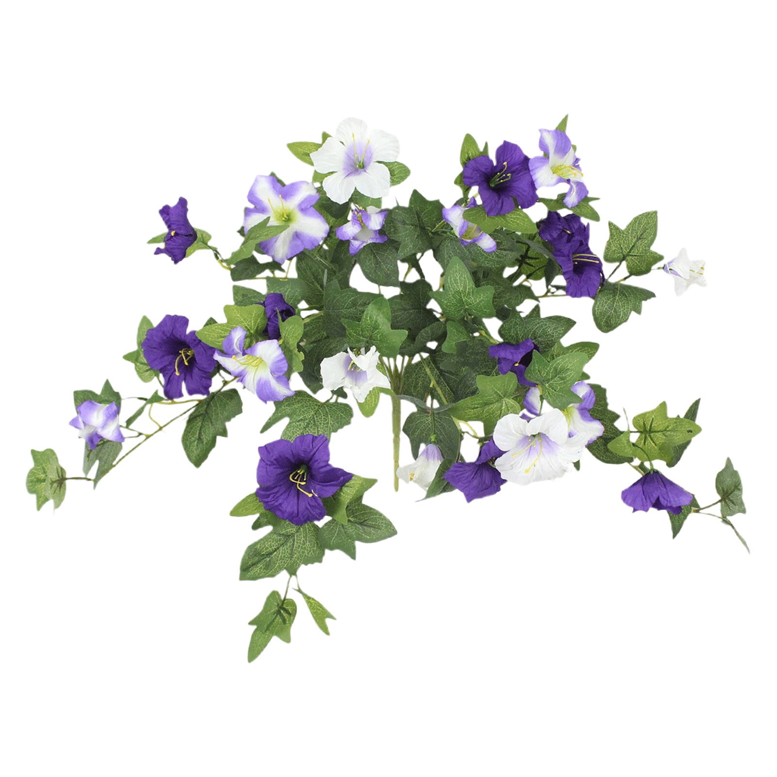 Artificial Hanging Flowers Plants for Outdoor Decor,Faux Silk Morning ...