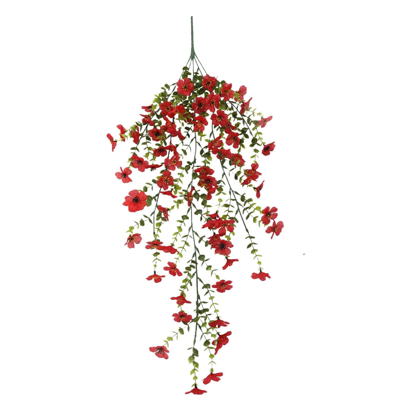 Artificial Hanging Flowers Realistic Silk Blooms with Long Stem for Mother' Day Party Outdoor or ...
