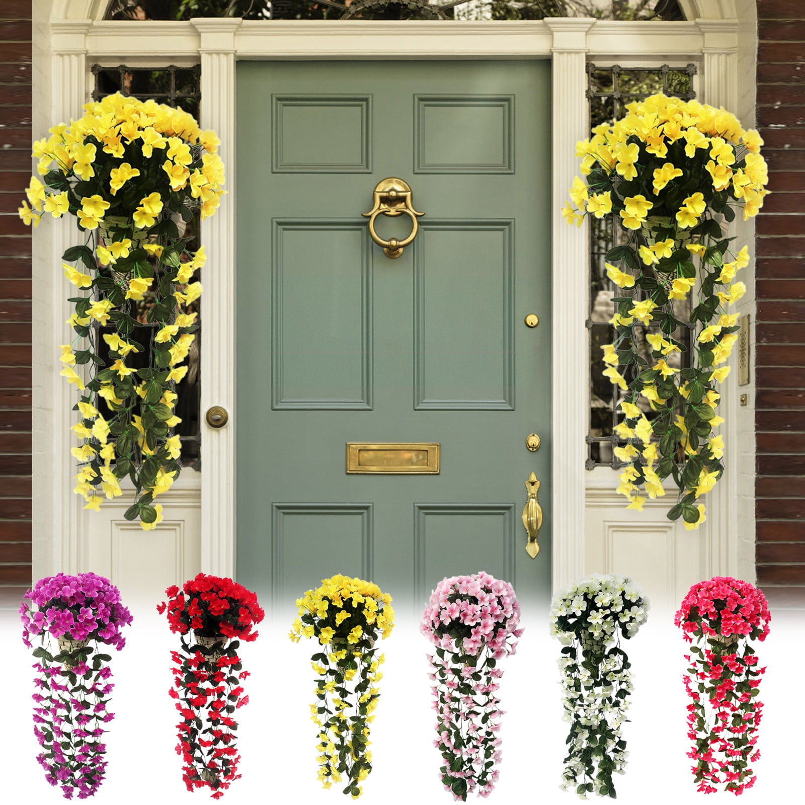 Artificial Hanging Flowers for outdoors,Fake Hanging Flowers,UV ...