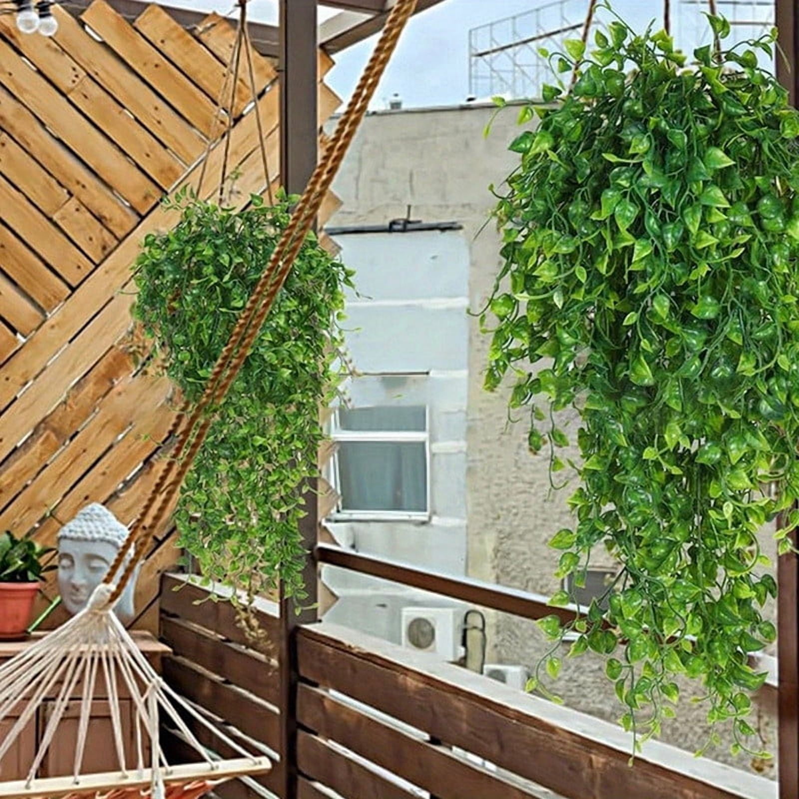 Artificial Hanging Green Plant Faux Trailing Greenery Vine Decorative ...