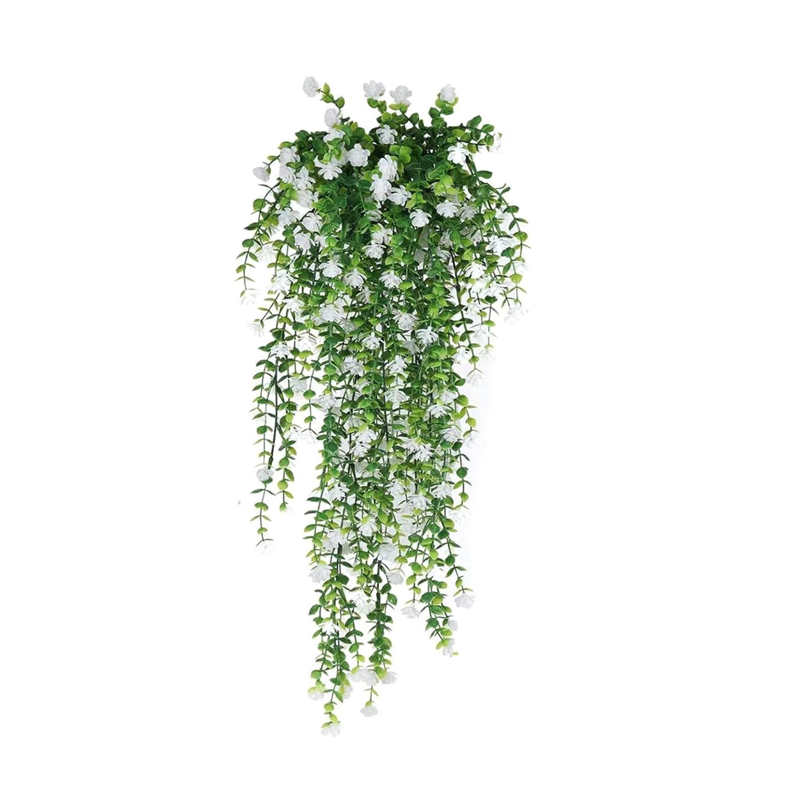 Artificial Hanging Ivy Vine with White Flowers, Greenery for Home Decor ...