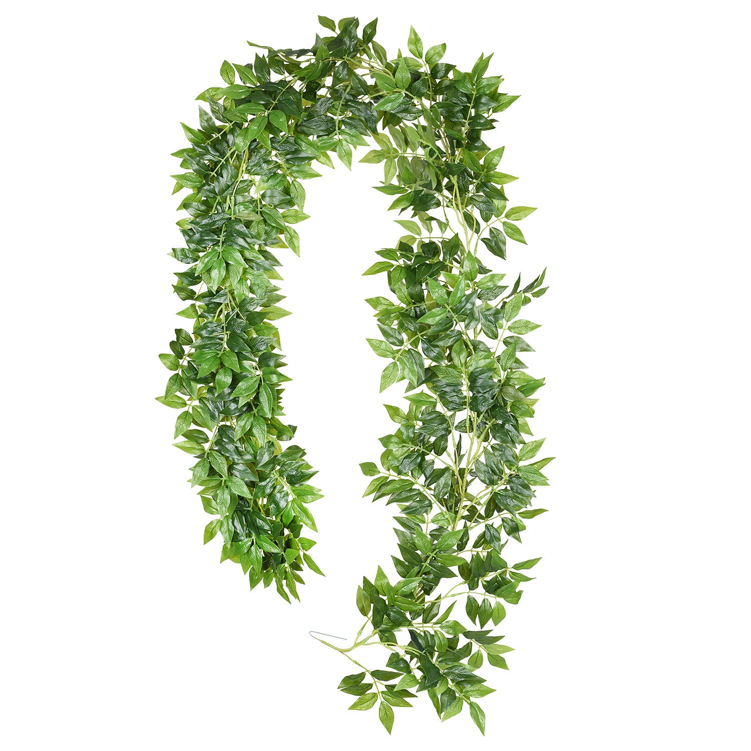 Artificial Hanging Leaves Vines, 6.5 Ft Fake Willow Leaves Twigs Plant ...