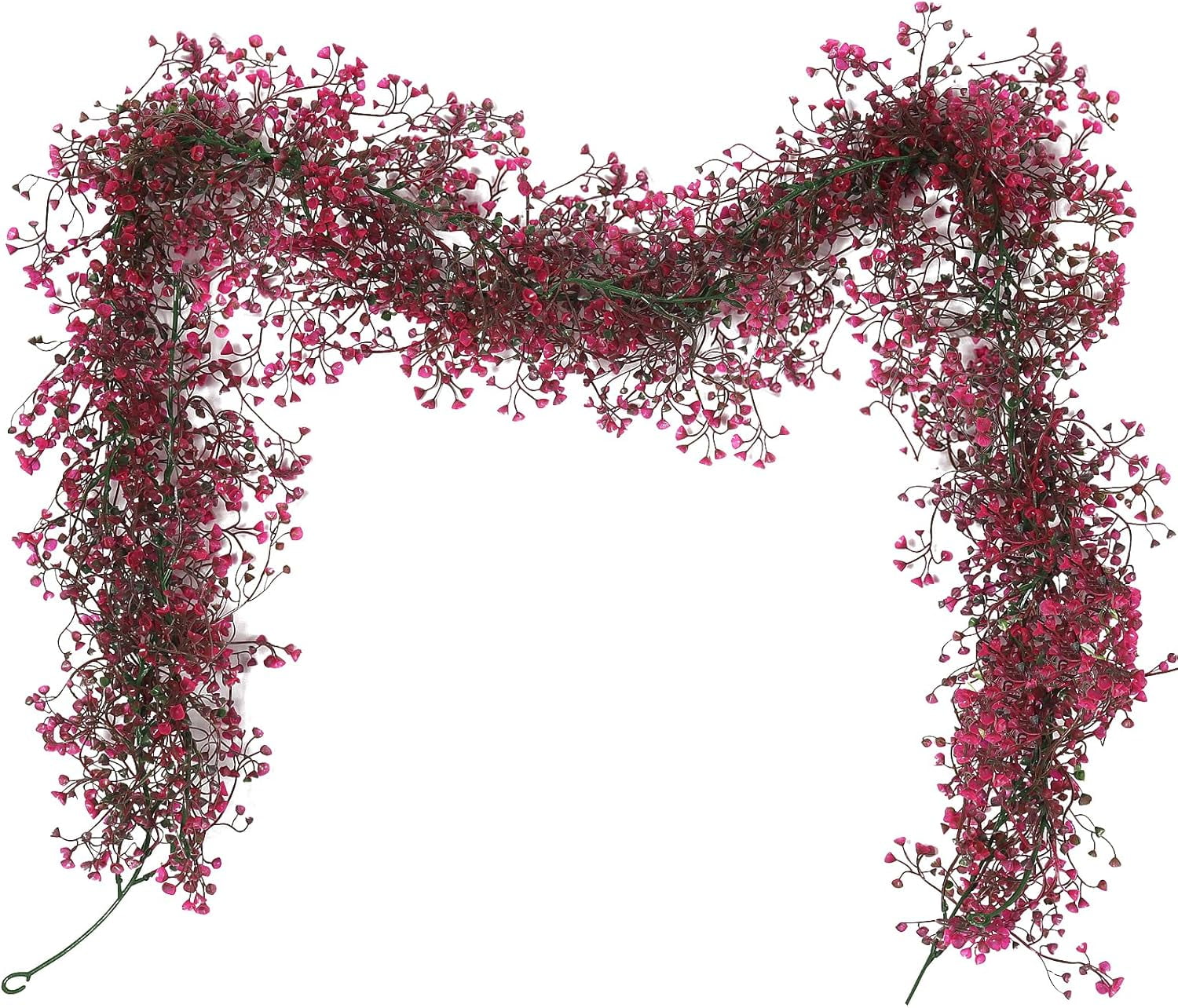 Artificial Hanging Plant 2Pcs 5.6Ft Fake Garland Plant Greenery Faux ...