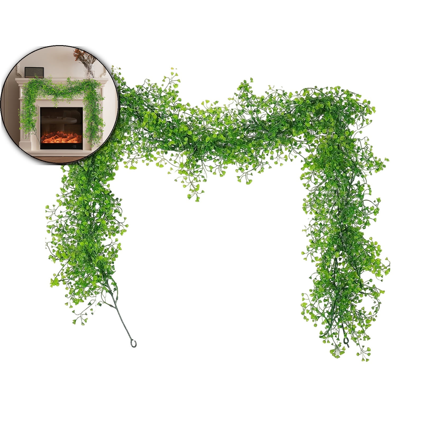 Artificial Hanging Plant Fake Garland Plant Greenery Faux Ferns Leaves ...