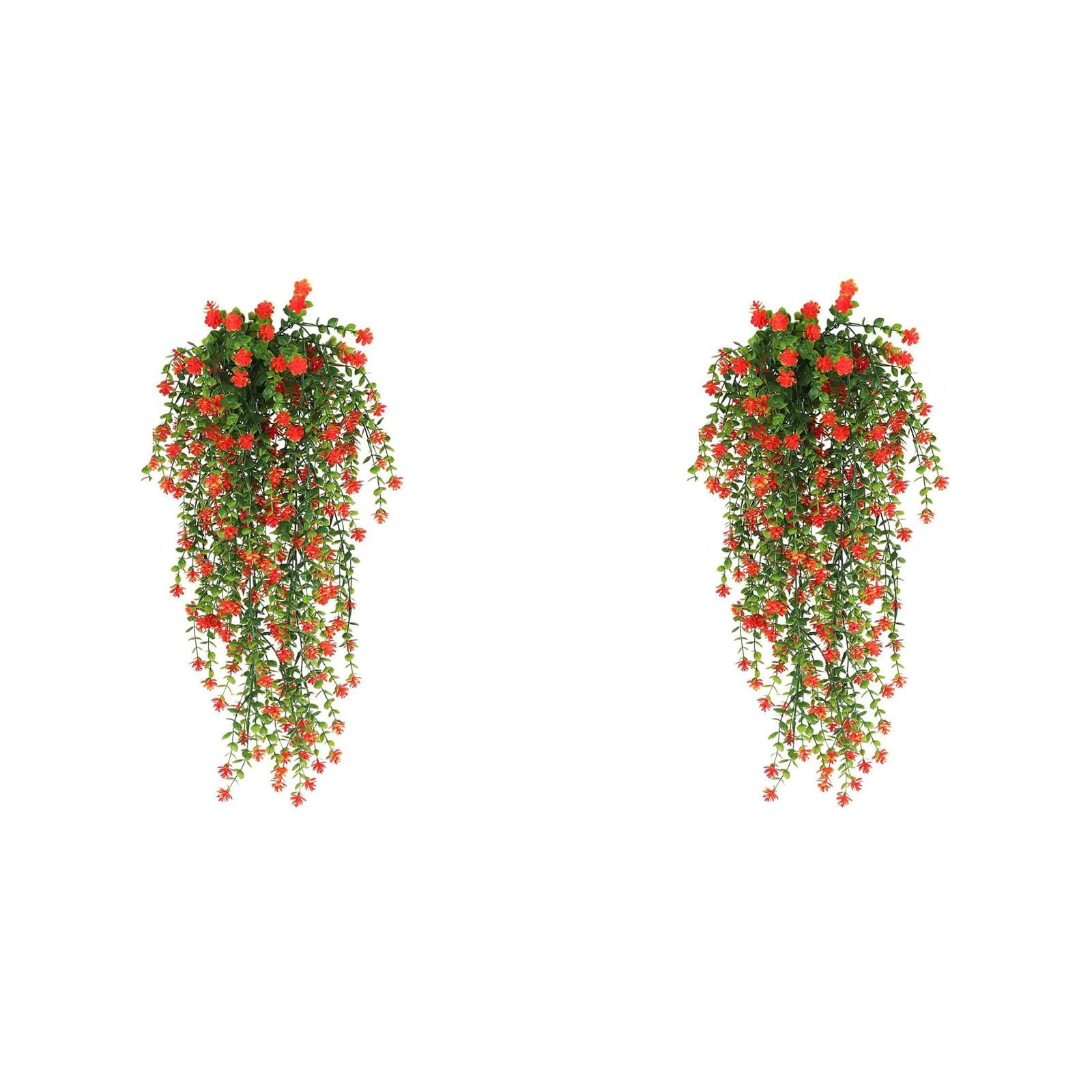 Artificial Hanging Plants,2PCS Fake Hanging Plant Eucalyptus Flower ...