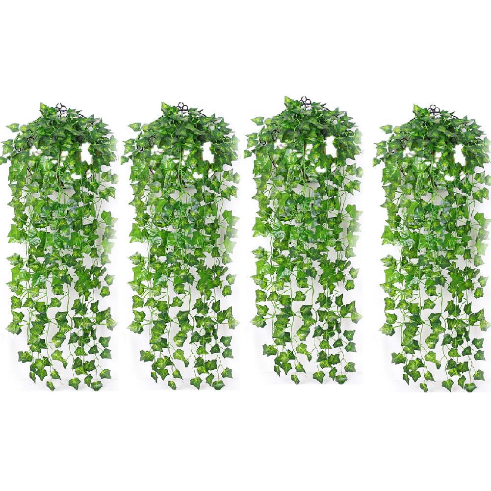 Artificial Hanging Plants - 3.2ft Fake Ivy Vine & Faux Eucalyptus Vines for Indoor/Outdoor Wall ...
