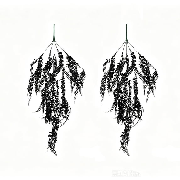 Artificial Hanging Plants 31in Black Persian Grass Faux Shrubs Fake ...