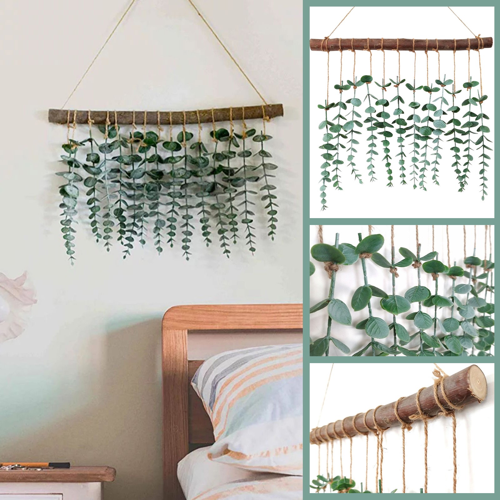 Artificial Hanging Plants, Fake Green Leaves Decorative Ornaments, Faux ...