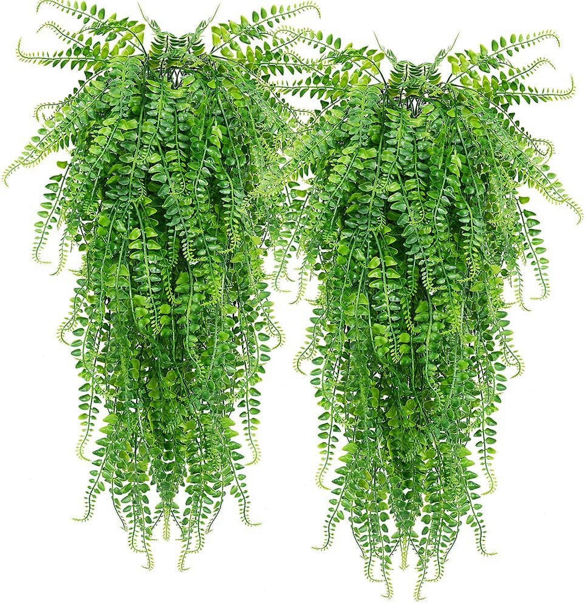 Artificial Hanging Plants Ferns Faux Fake Plants for Patio Porch ...