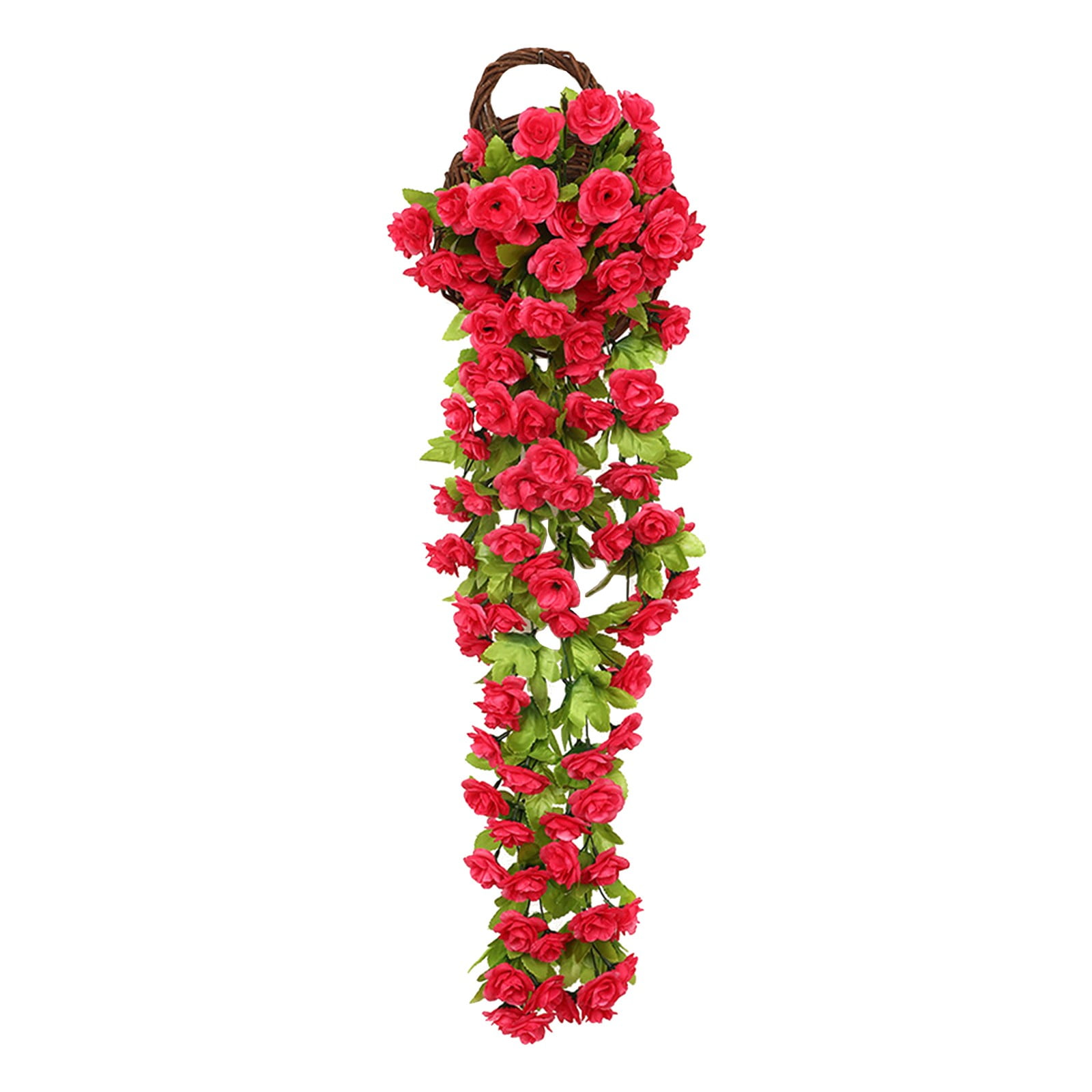 Artificial Hanging Plants Flowers Rose Vine, UV Resistant Fake Plastic ...