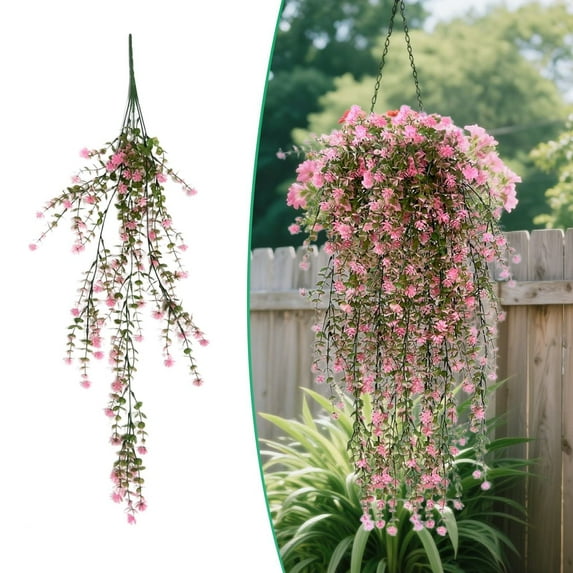 Artificial Hanging Plants Greenery Vines With Bendable Wire For Outdoor ...