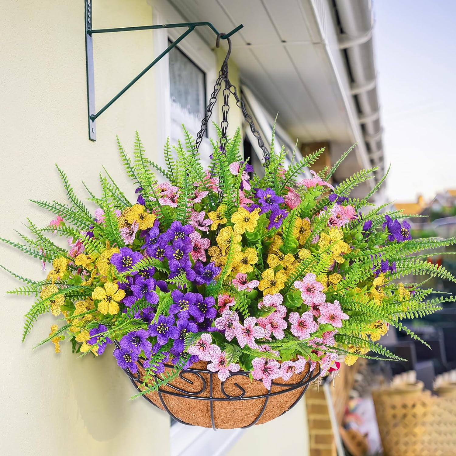 Artificial Hanging Plants Outdoors, Artificial Fake Hanging Baskets ...
