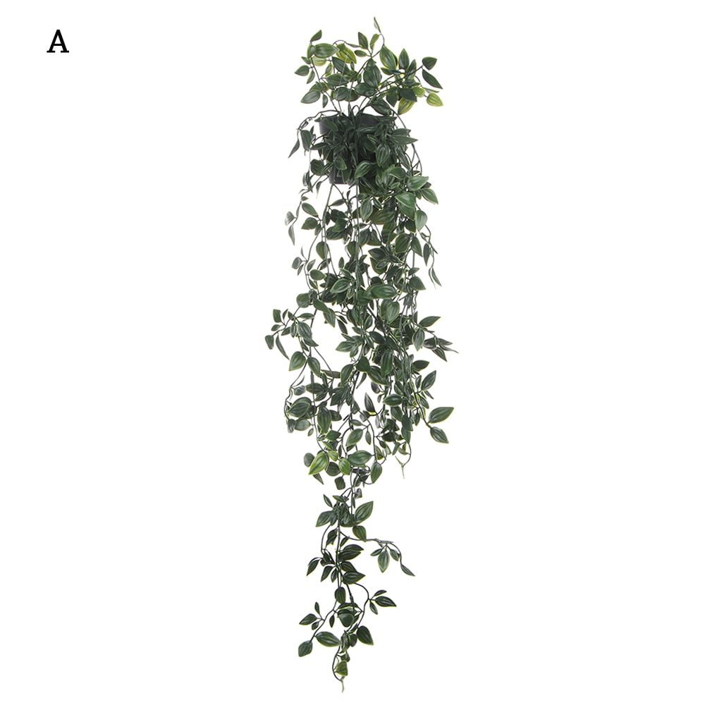 Artificial Hanging Plants with Pot Fake Plants Hanging Vines Shelf ...