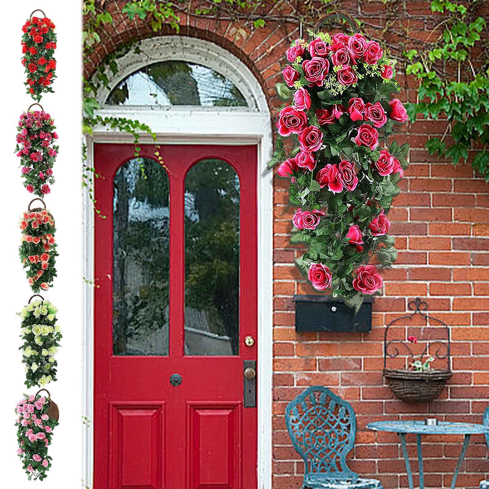 Artificial Hanging Rose Flowers 3.1ft Fake Flower Plants for Home Room ...