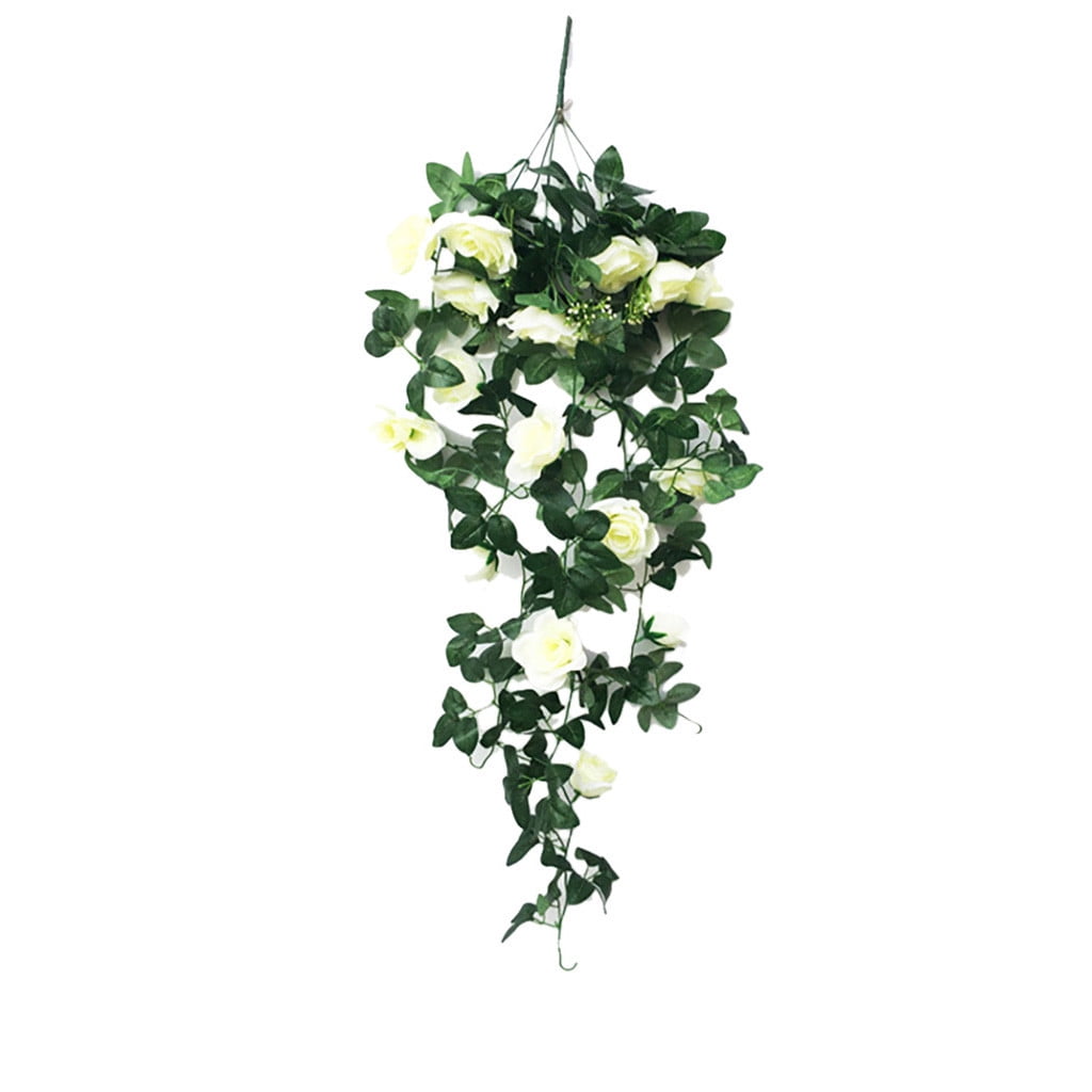 Artificial Hanging Rose Flowers Silk Fake Vine Plants Faux Hanging ...
