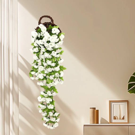 Artificial Hanging Silk Roses Decorations | Faux Vine Flowers for ...