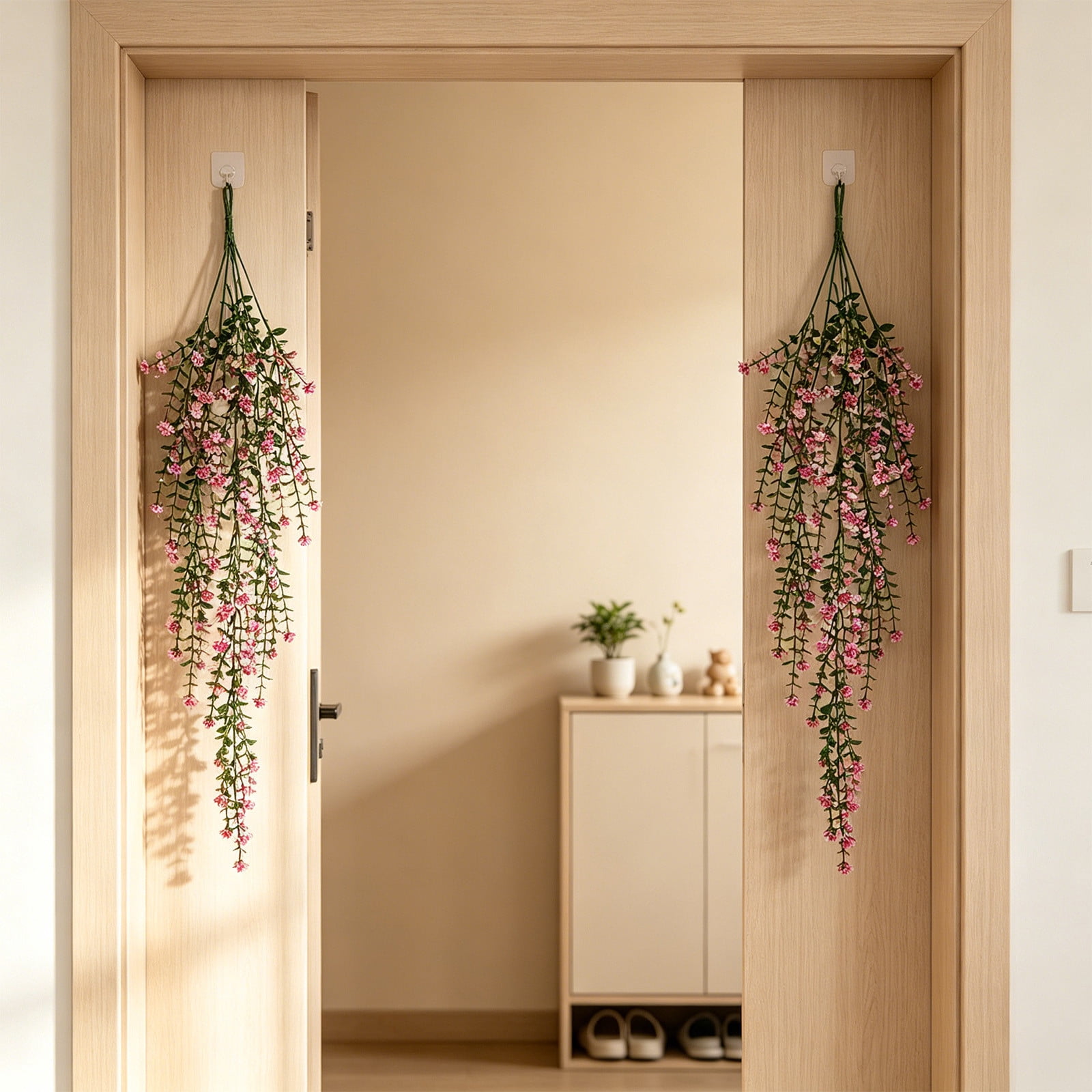 Artificial Hanging Vine, 2PC Faux Eucalyptus Garland Plastic Greenery ...