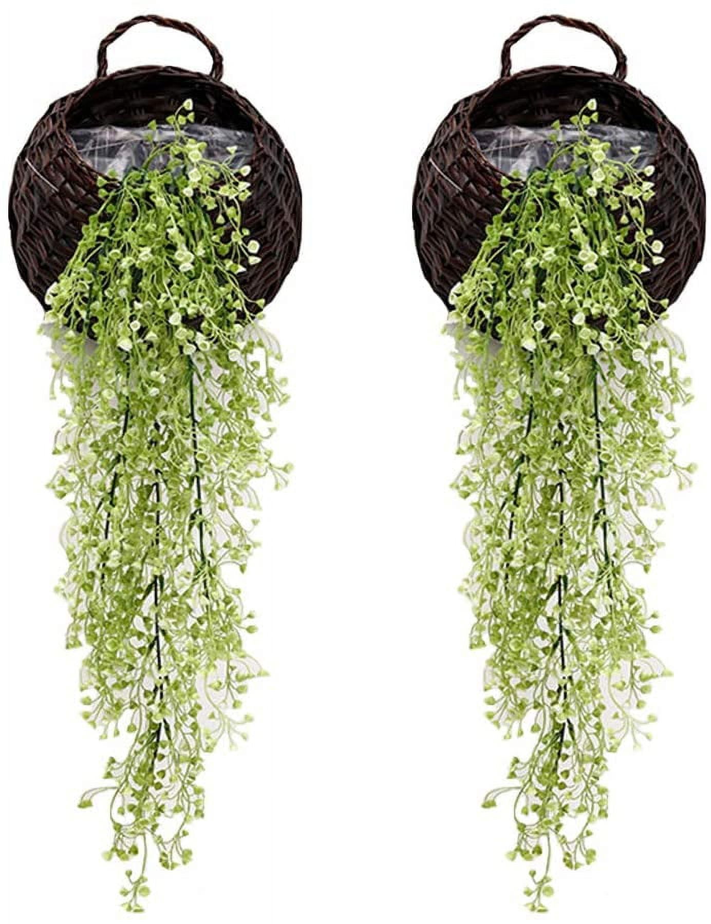 Artificial Hanging Vine Plants, 2 Pack Artificial Ivy Fake Flowers ...