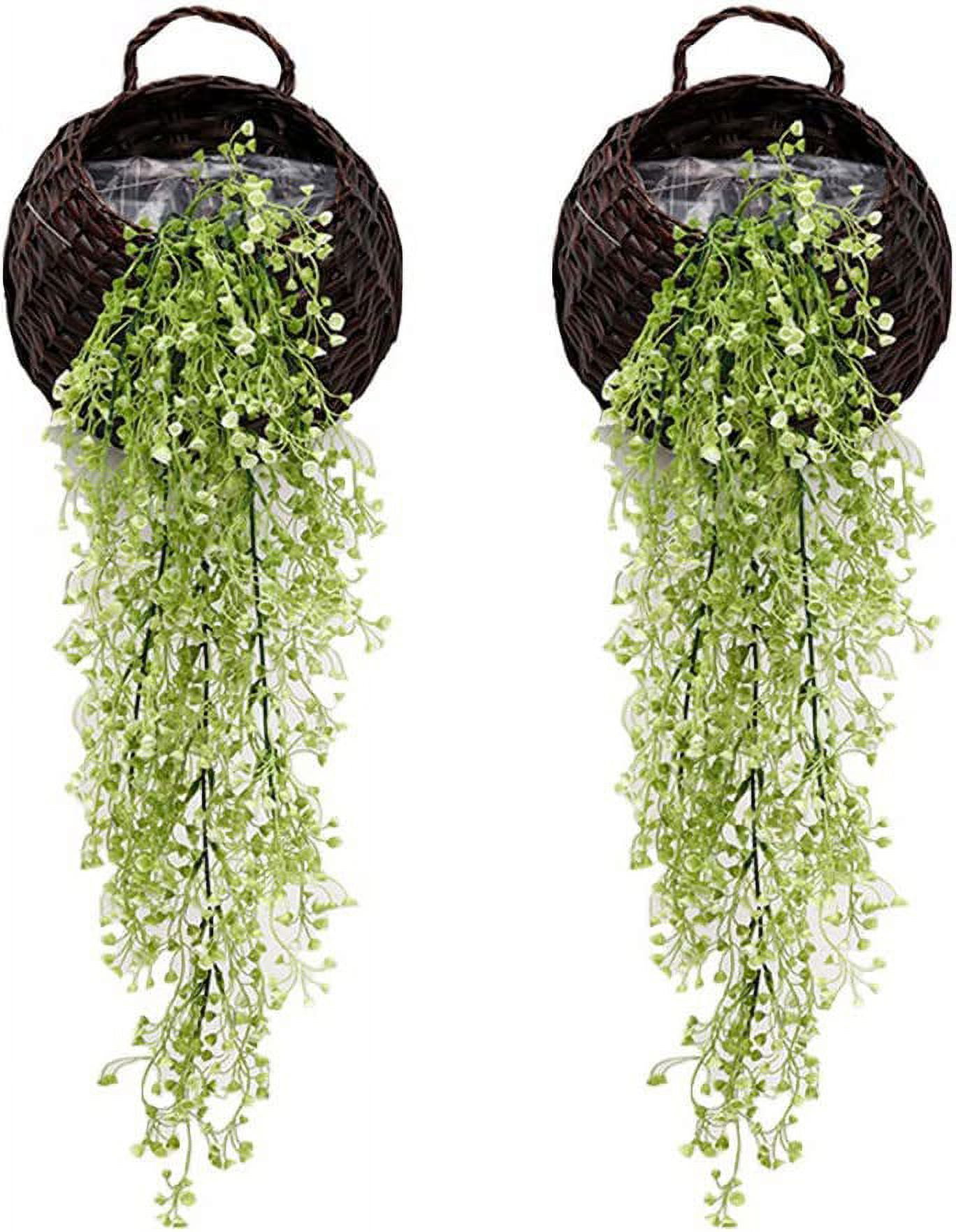 Artificial Hanging Vine Plants, 2 Pack Artificial Ivy Fake Flowers ...