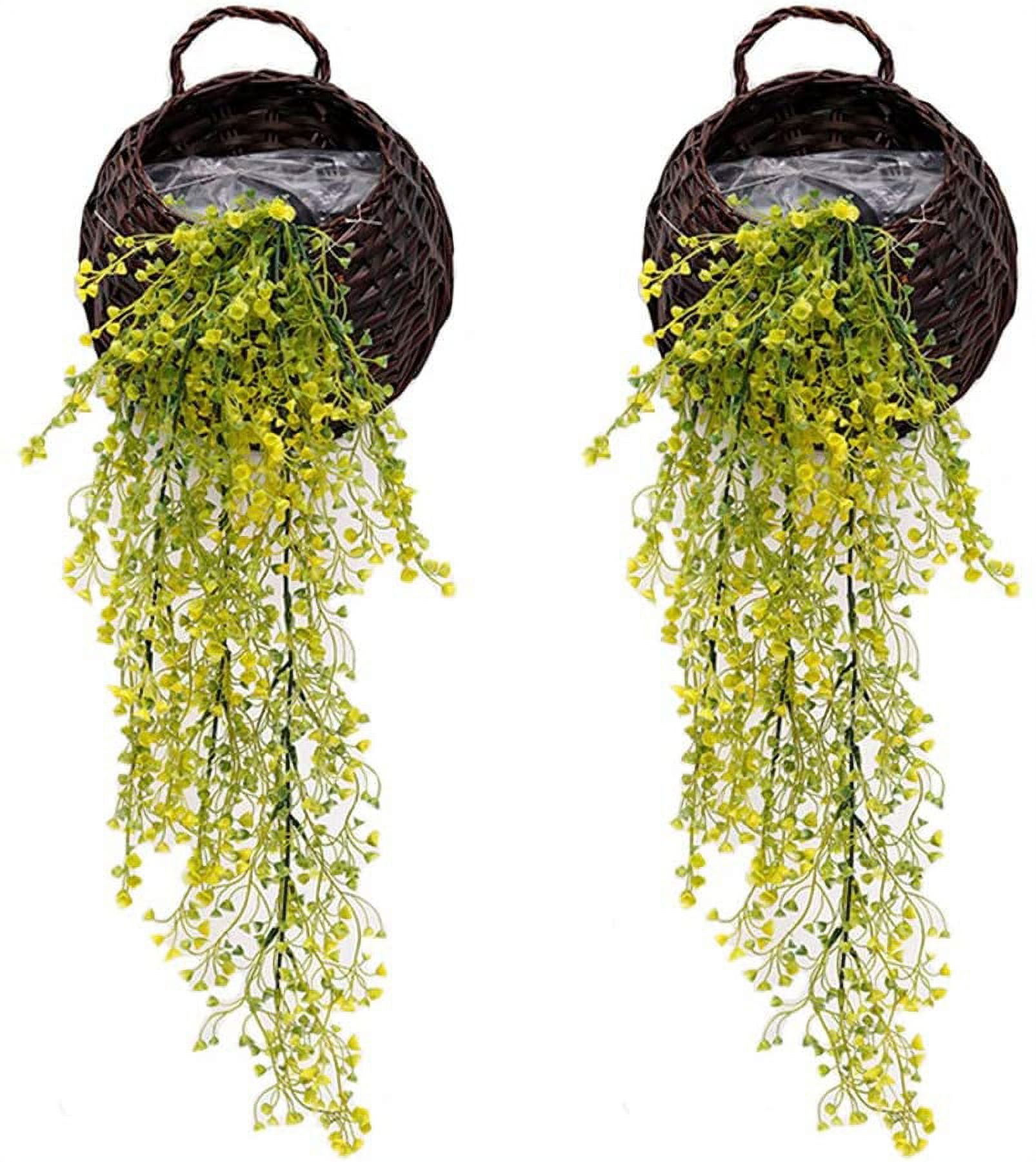 Artificial Hanging Vine Plants, 2 Pack Artificial Ivy Fake Flowers ...