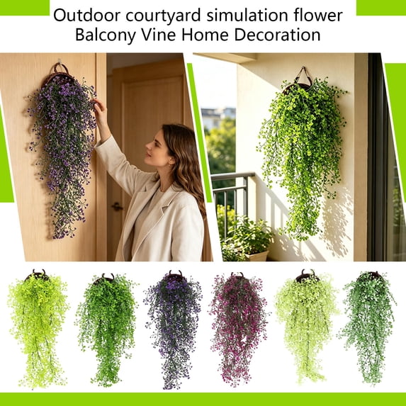 Artificial Hanging Vines, 3PCS Trailing Plant Garland with Purple ...