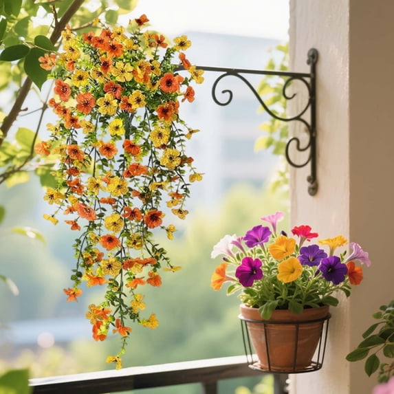 Artificial Hanging Vines with Violet and Orchid Flowers for Outdoor ...