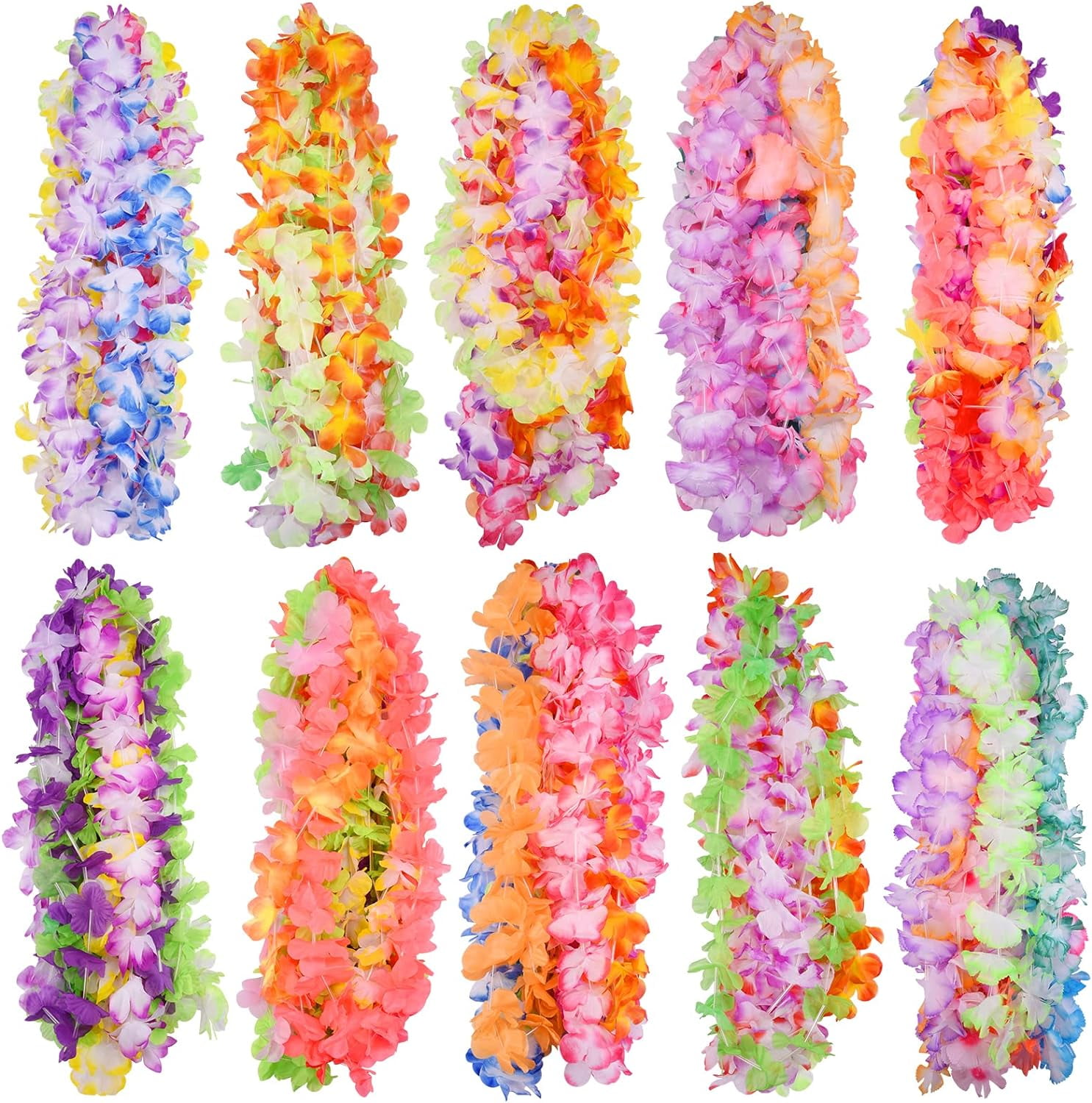 Artificial Hawaii Flower Garland Hawaiian Artificial Flowers Neck Loop, Luau Leis Necklaces for ...