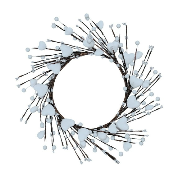 Artificial Heart Shaped Berry Twig Wreath for Front Door Wall Hanging ...