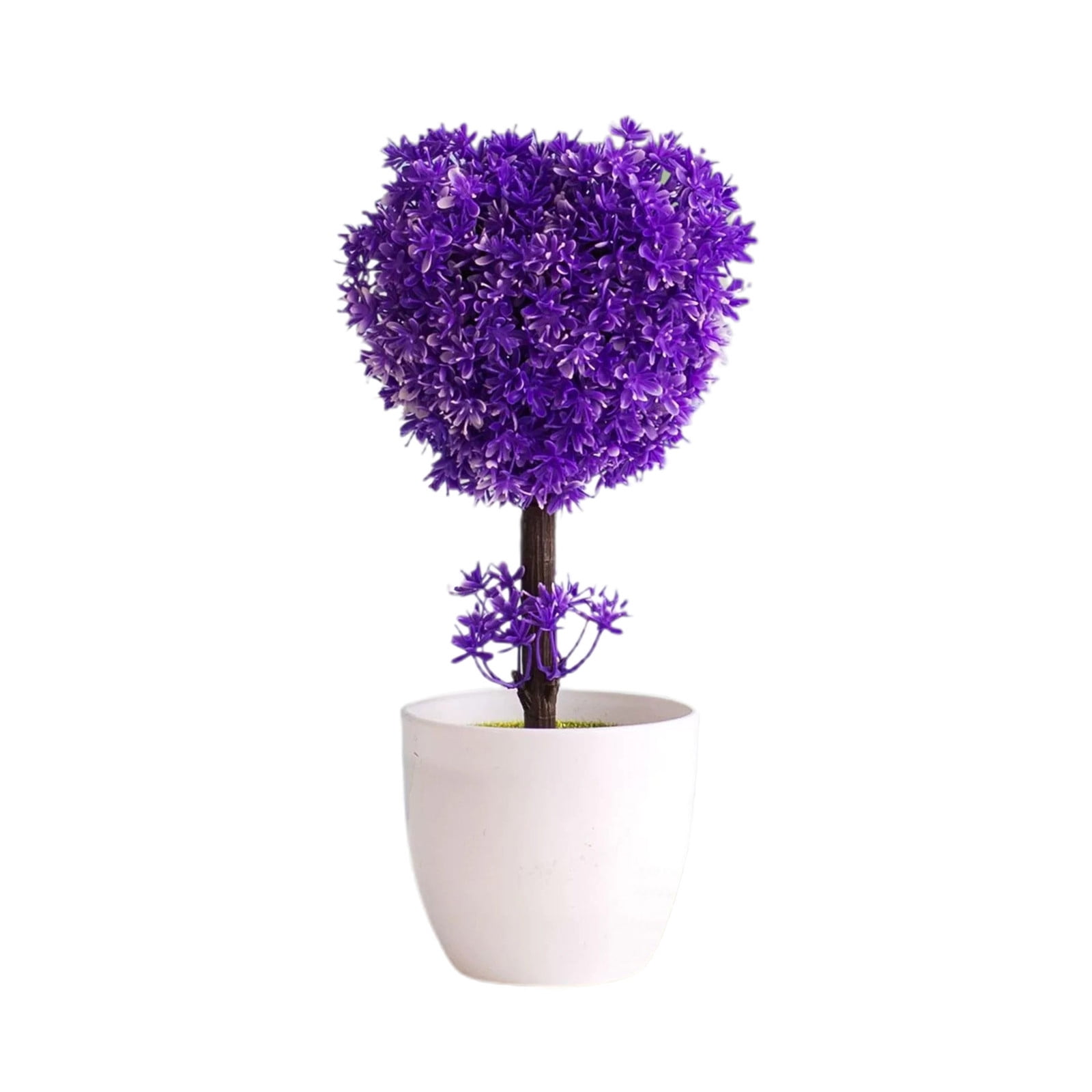 Artificial Heart Topiary Tree - 10.2 Inch Fake Potted Plant with Green ...