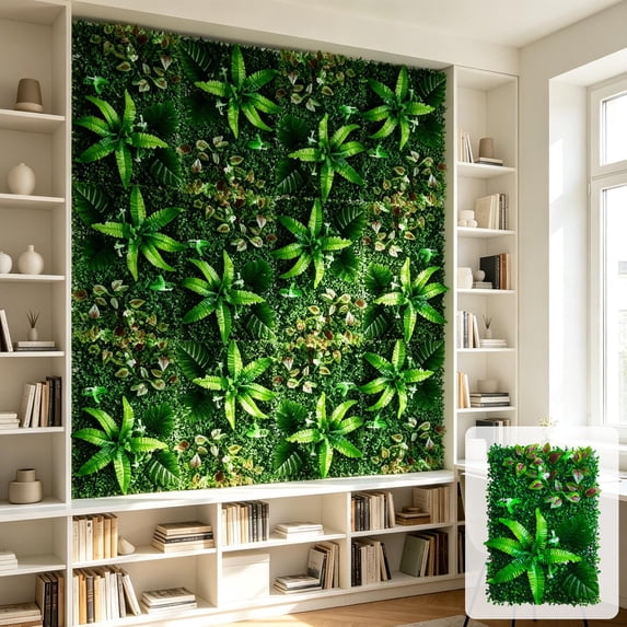 Artificial Hedge Fence, Expandable Faux Leaf Screen Panel Decorative ...