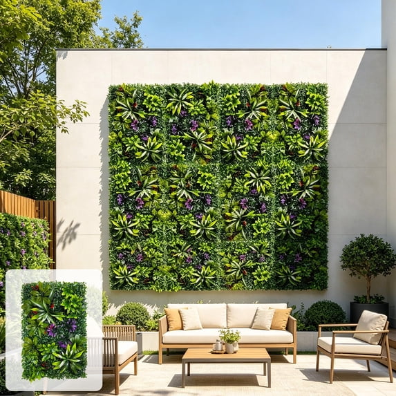 Artificial Hedge Fence, Expandable Faux Leaf Screen Panel Decorative ...