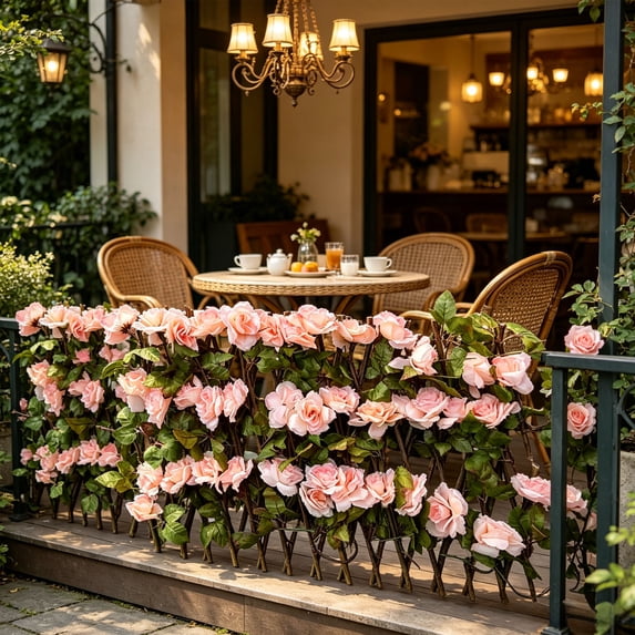 Artificial Hedge Fence Faux Leaf Screen Panel Plastic Expandable ...