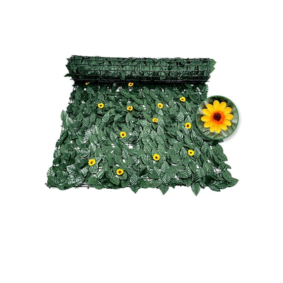 Artificial Hedge Fence Panel, 39.4x19.7 Inch Expandable Faux Leaf ...