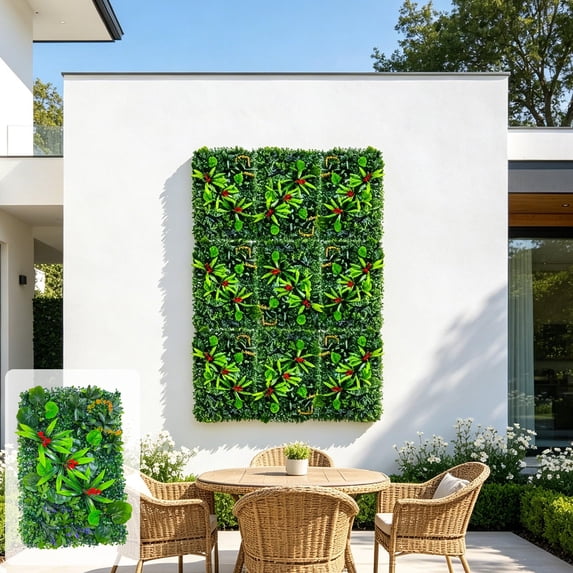 Artificial Hedge Fence Panel, Expandable Faux Leaf Privacy Screen ...