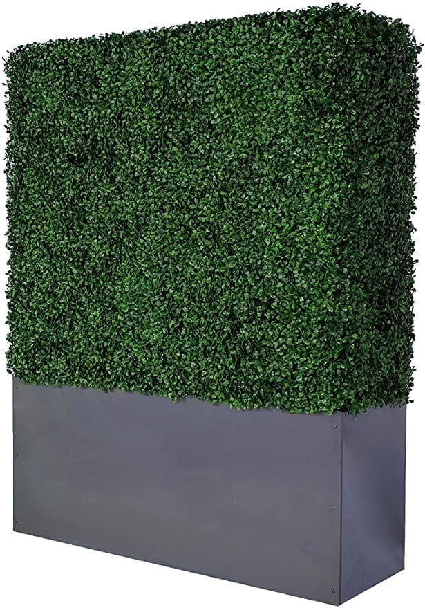 Artificial Hedge Wall (38" Width* 12" Deep* 48" Height) with Dark Gray ...