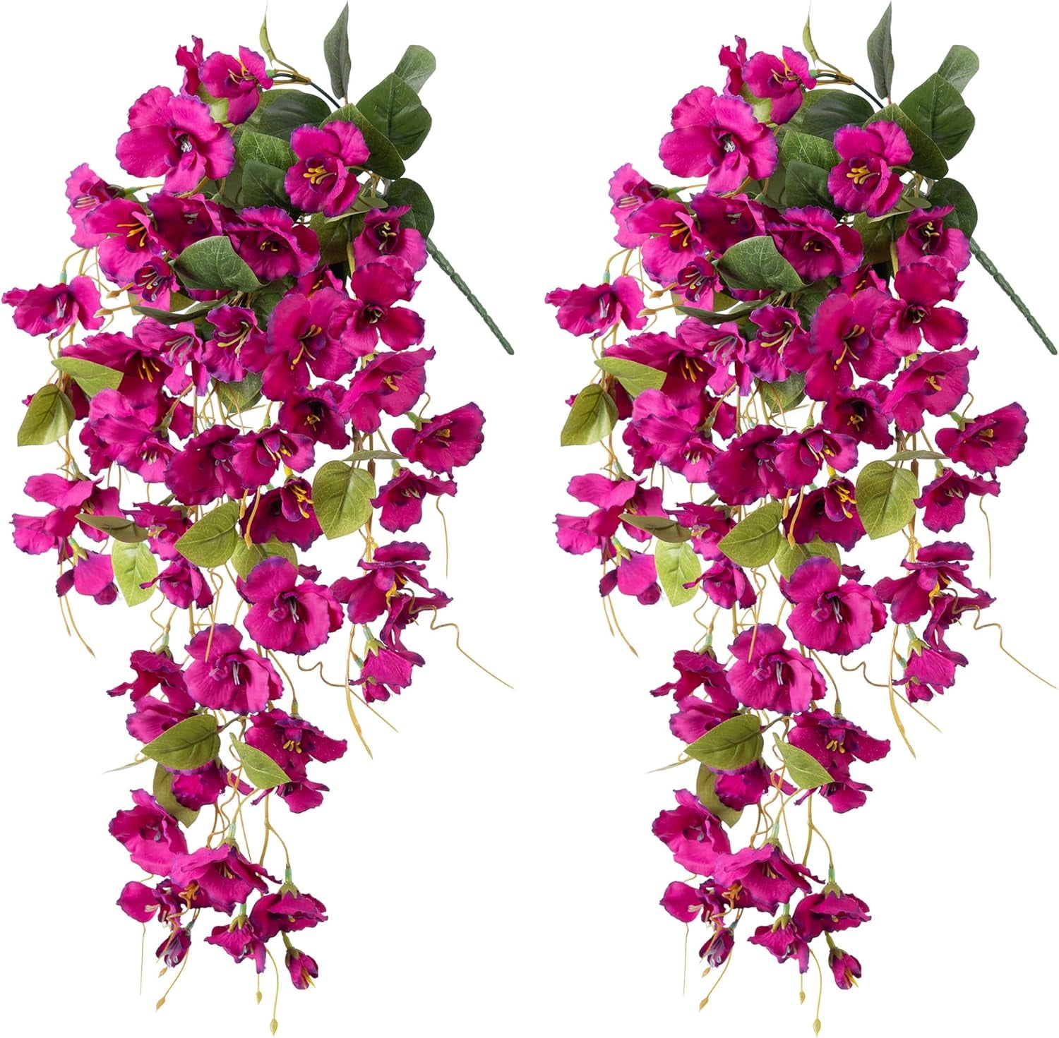 Artificial Hibiscus Fake Hanging Flowers Plants, 2pcs Silk Hibiscus ...