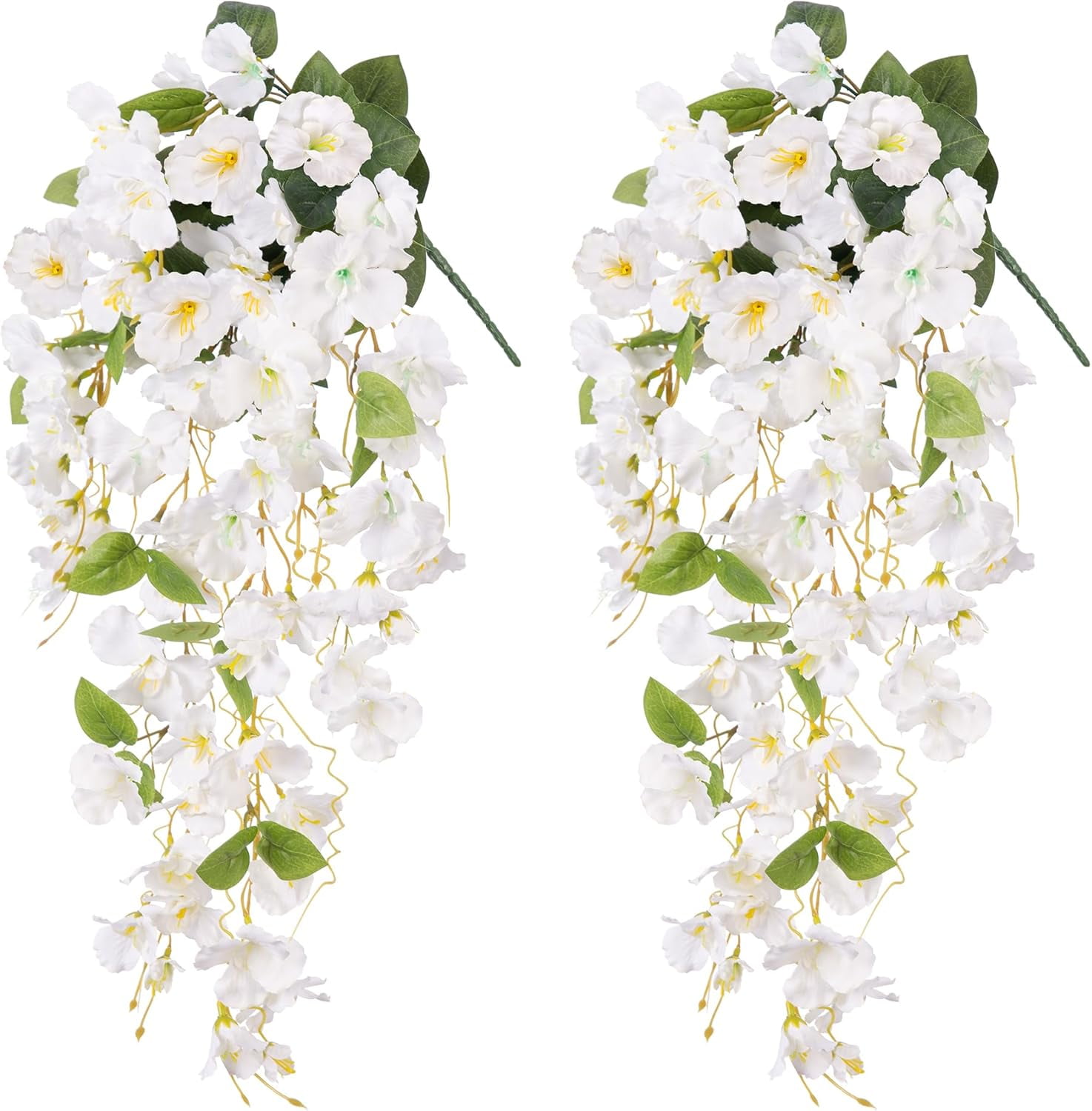 Artificial Hibiscus Fake Hanging Flowers Plants for Outdoor Spring ...