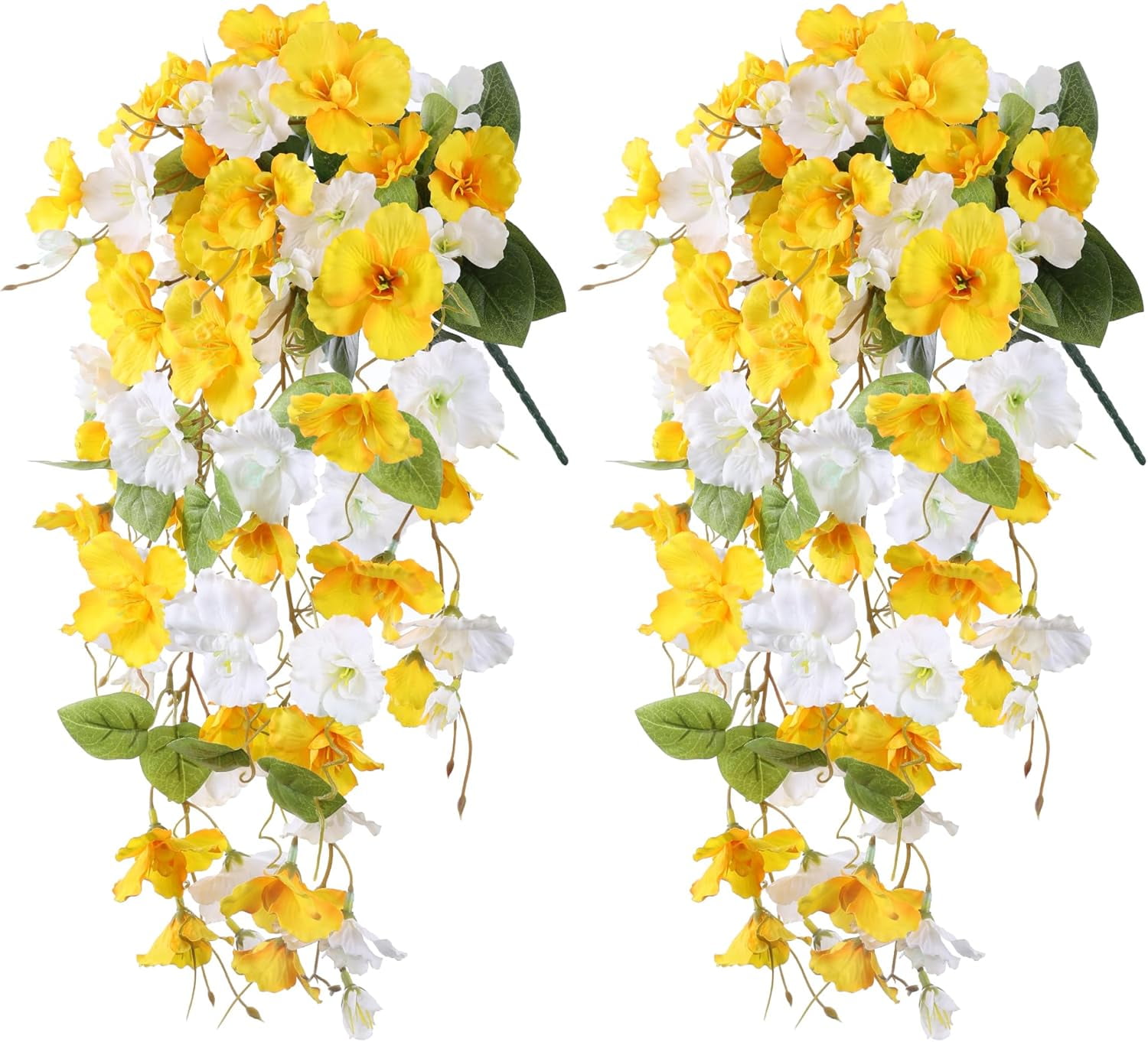 Artificial Hibiscus Fake Hanging Flowers Plants for Outdoors Spring ...