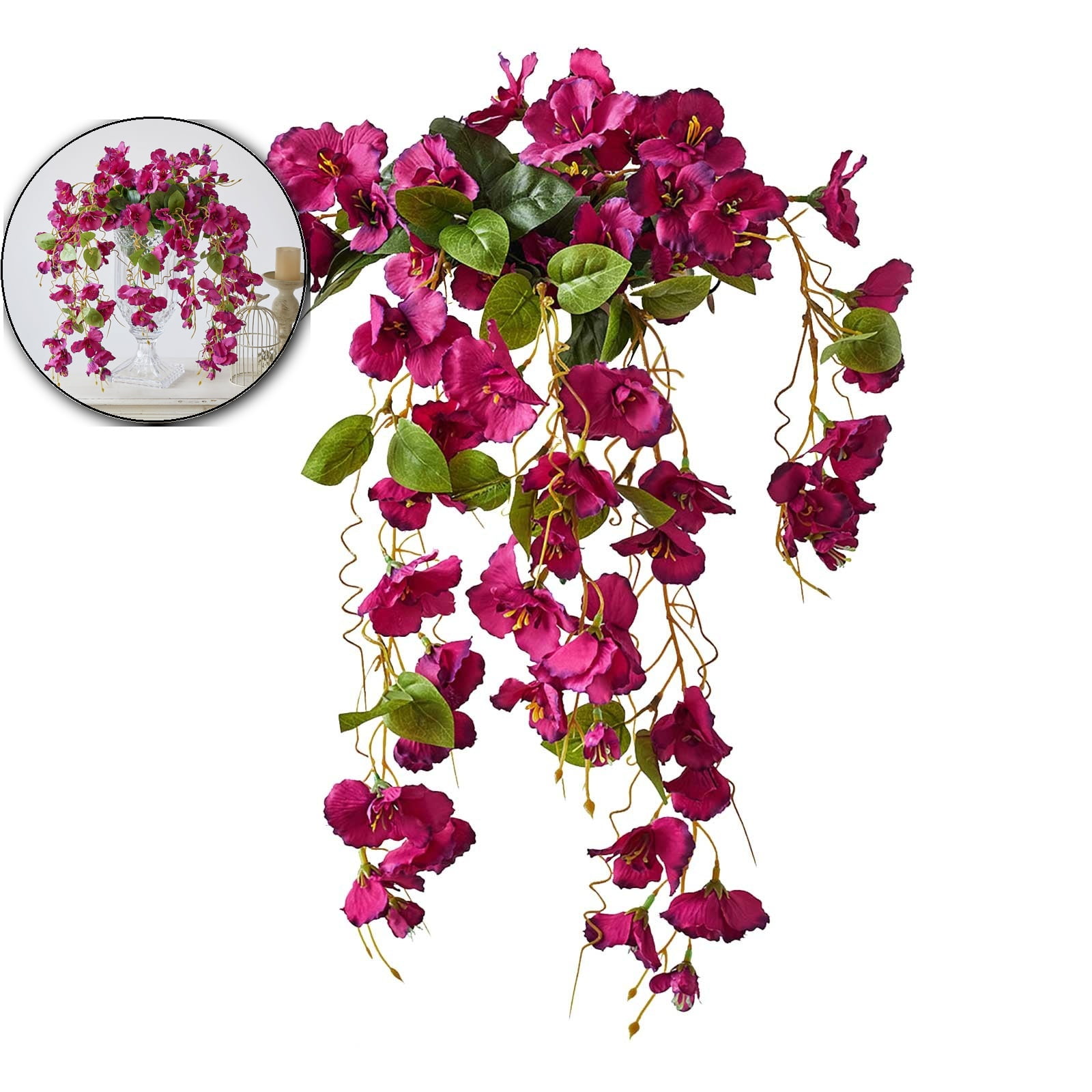 Artificial Hibiscus Fake Hanging Flowers Plants for Outdoors Spring ...