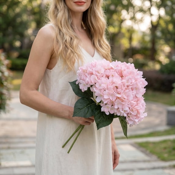 Artificial Hydrangea 20 Inch Artificial Silk Flowers Pink Hydrangea ...