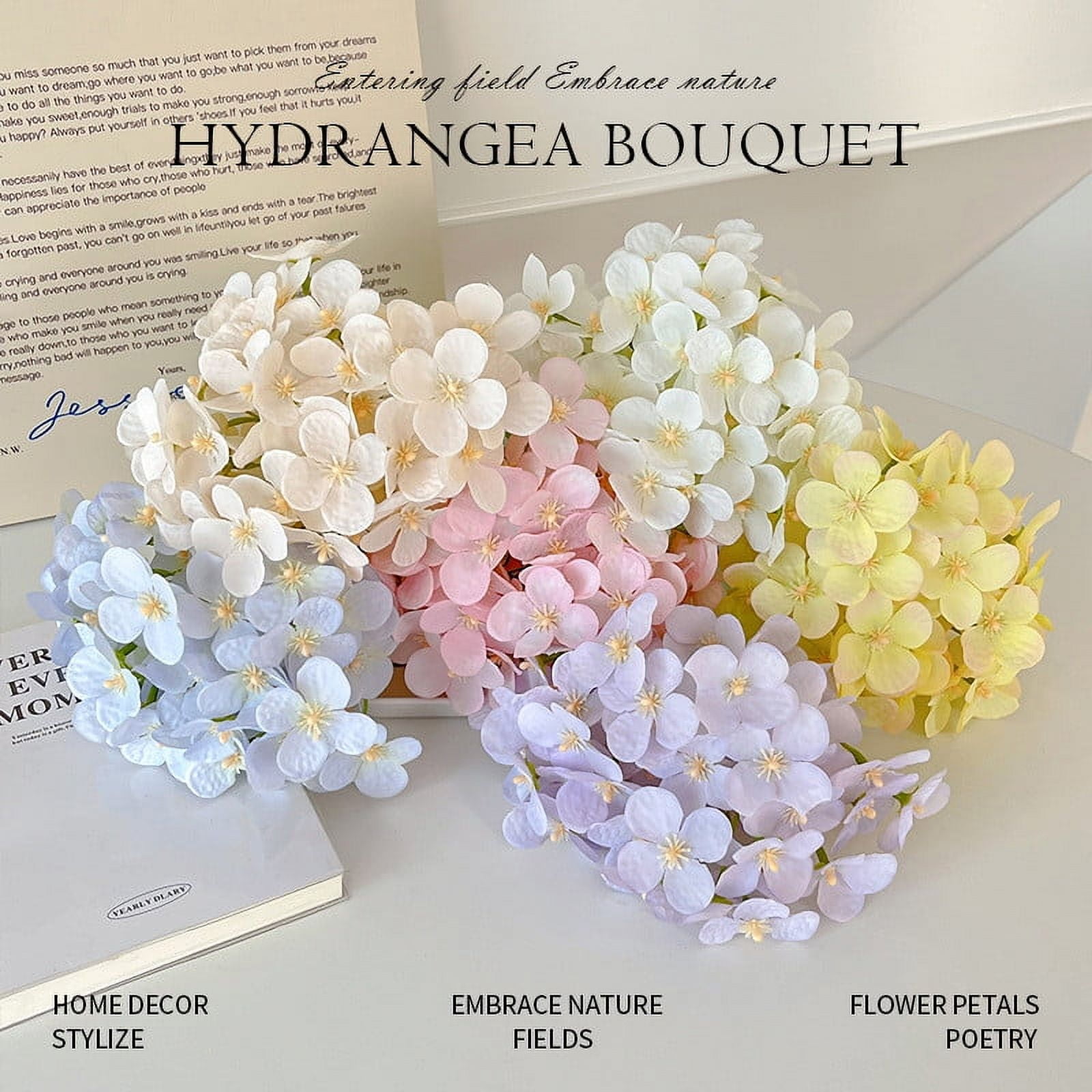 Artificial Hydrangea Begonia Flower Sticks | 5 Pack | Handmade Silk ...