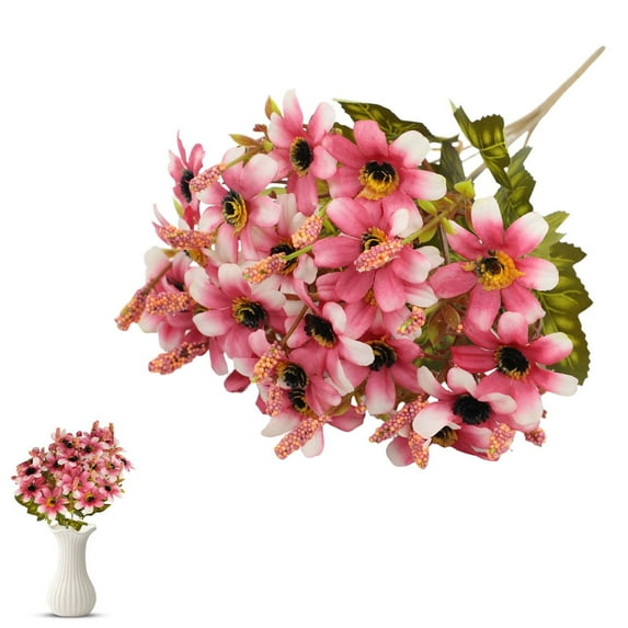 Artificial Hydrangea Bouquet - 13 Inch Pink Fake Flower for Home Décor ...